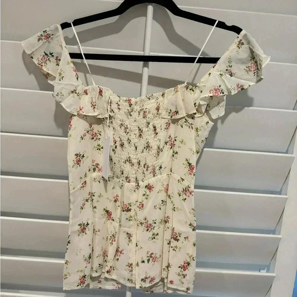 Reformation | Tops | Reformation Nwt Delaney Off The Shoulder Peek A ...